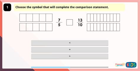Year 5 Compare And Order Fractions Greater Than 1 Lesson Classroom