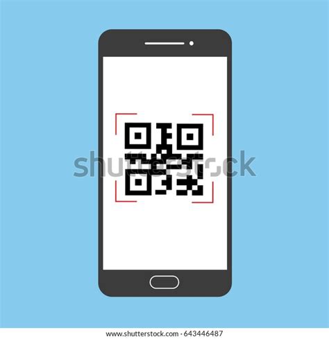 Scan Qr Code Mobile Phone On Stock Vector Royalty Free 643446487 Shutterstock