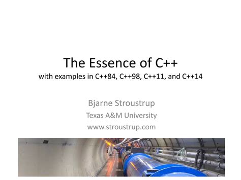 Bjarne Stroustrup The Essence Of C With Examples In C84 C98 C11 And C14 Pptx