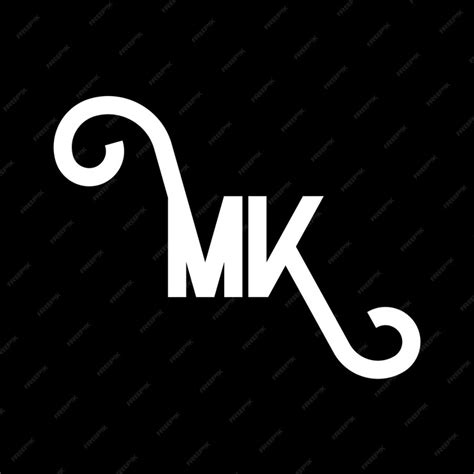 Mk 로고 문자 디자인 초기 글자 Mk 로고 아이콘 추상적인 글자 Mk 미니멀 로고 디자인 템플릿 M K 글자 디자인 터 검은색