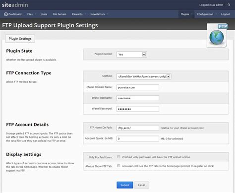 ftp upload plugin yetishare