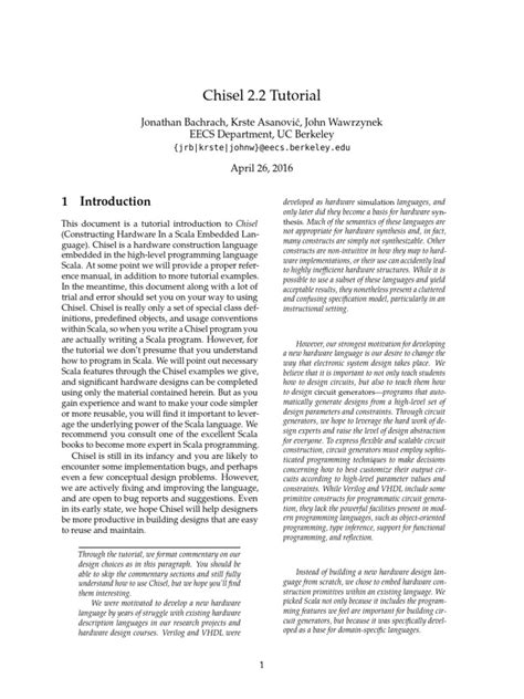 Chisel Tutorial Pdf Boolean Data Type Integer Computer Science