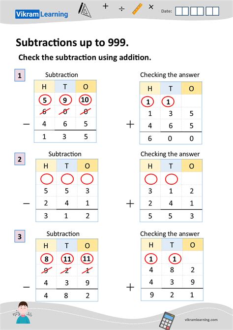 Download Subtractions Up To 999 Worksheets