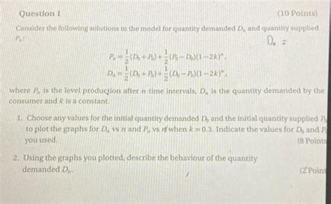 Solved Question Points Consider The Following Chegg