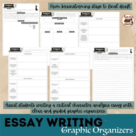 Antigone Character Analysis And Essay Writing Graphic Organizers