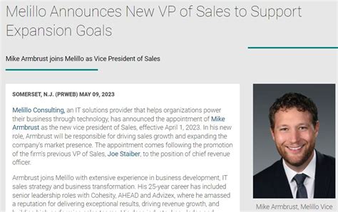 Melillo Consulting On Linkedin Melillo Announces New Vp Of Sales To