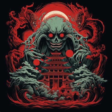 Premium Ai Image Yokai Tshirt Design