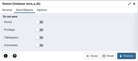 Restore Dialog — Pgadmin 4 613 Documentation