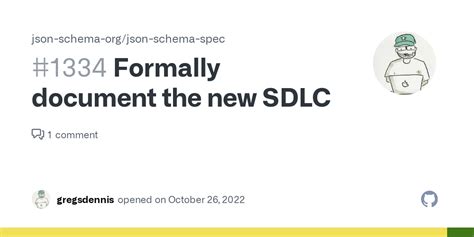 Formally Document The New Sdlc · Issue 1334 · Json Schema Orgjson