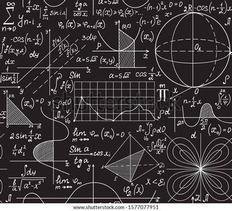 Math Scientific Vector Seamless Pattern Equations Stock Vector Royalty