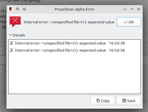 prusaslicer 2 6 0 alpha6 with mainsail test button causes a error