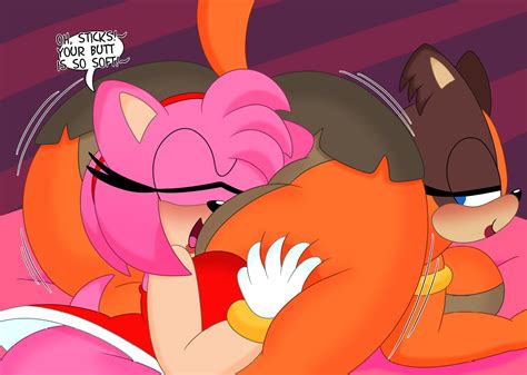 Rule 34 2girls 3barts Amy Rose Anthro Ass Big Ass Big Breasts Big