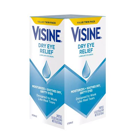 Visine Dry Eye Relief Lubricant Eye Drops Twin Pack Shop Eye Drops