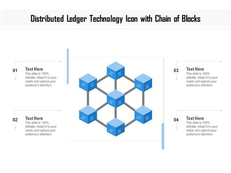 distributed ledger technology icon with chain of blocks ppt powerpoint
