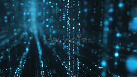 Futuristic Digital Matrix Glowing Binary Code Technology Concepts