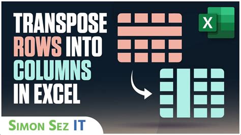 How To Transpose Rows Into Columns In Excel Youtube