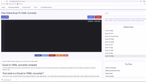 Free Online Excel To Yaml Converter Bfotool