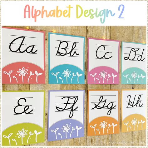 Classroom Cursive Alphabet Posters Hello Brights Classroom Decor Printable Classroom Decor Etsy