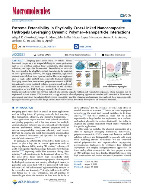 Pdf Extreme Extensibility In Physically Cross Linked Nanocomposite