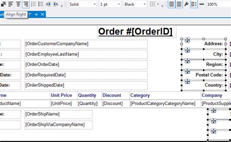 Code On Time Sample Applications Order Form Report Formatting Fields