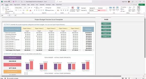Project Budget Tracker Excel Template Expense Management Digital
