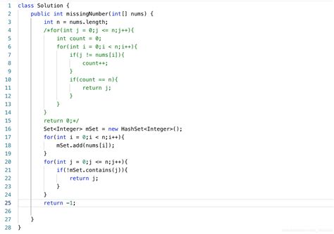 Leetcode刷题05 丢失的数字c丢失的数字 给定一个包含 0 N 中n个数的数组nums找出 0 N 这个范围内没有