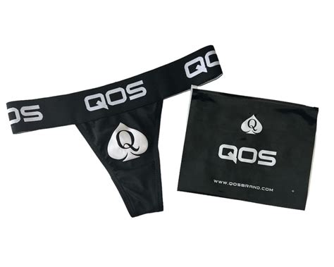 Black Iconic Qos Brand Thong Queen Of Spades Etsy