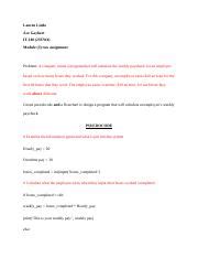 Calculate Weekly Paycheck Pseudocode Flowchart For Employee S Course Hero