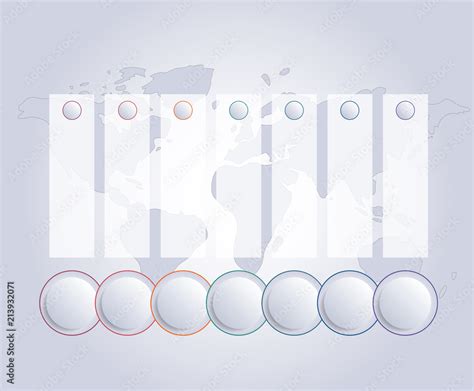 Template For Infographics Bubble Chart 7 Positions On The World Map To Use For Flowchart