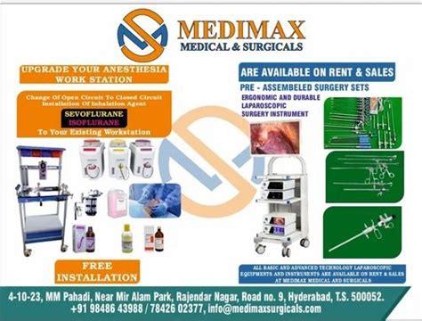 Plastic Sevoflurane Anesthesia Machine For Operation Use At ₹ 45000 In Hyderabad