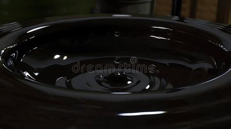 Abstract Representation Of Fluid Dynamics And Wave Formation With Dark Reflections Stock