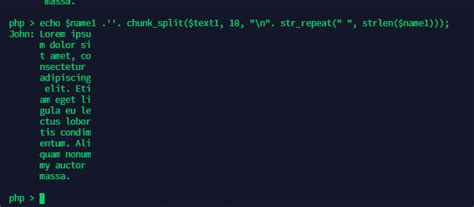 php wordwrap string with space in line breaks stack overflow