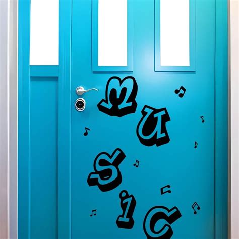 Music Wall Stickers Musical Note Decals Black Quotes Sayings Music