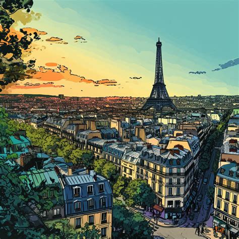 Иллюстрация Париж в стиле академический рисунок графика живопись