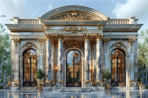 Bank Building With Classical Architecture Representing Traditional