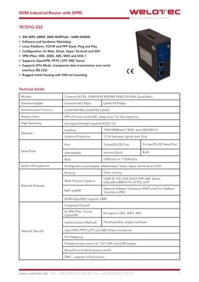 Welotech Gprs Router Data Sheet