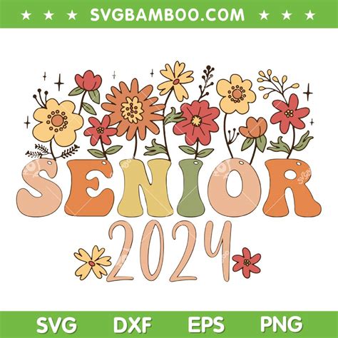 Senior 2024 Groovy Retro SVG PNG