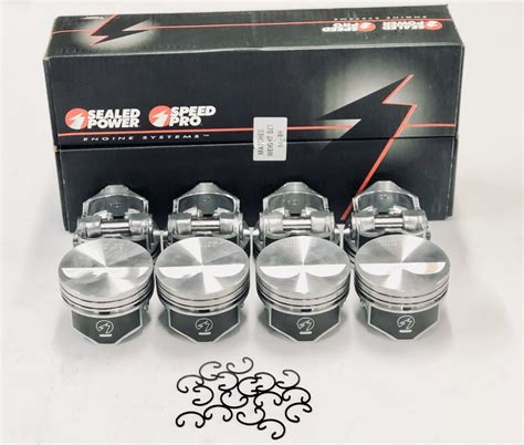 Sealed Power H631cp Hypereutectic 2vr Pistons And Moly Rings Set Sb