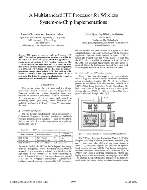 Pdf A Multistandard Fft Processor For Wireless System On Chip