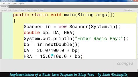 2 Basic Java Program To Calculate Net Salary Bluej Java Hindi