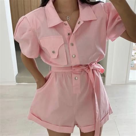 Jumpsuit 퍼프점프수트점프수트반바지점프슈트반바지린넨점프수트린넨점프슈트 On Bunjang With Safe Global Shipping