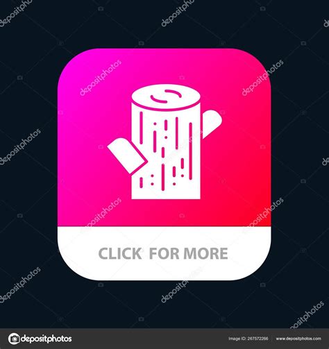 log timber wood mobile app button android and ios glyph versi stock