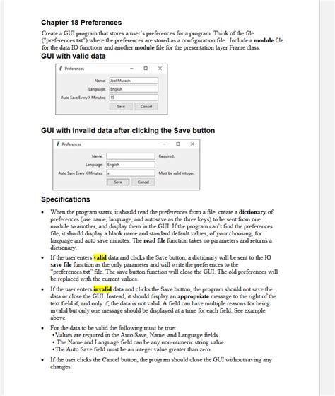 solved chapter 18 ﻿preferencescreate a gui program that