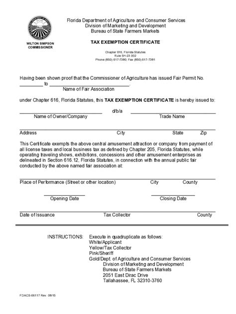 Fillable Online Tax Exemption Certificate 06117pdf Fax Email Print