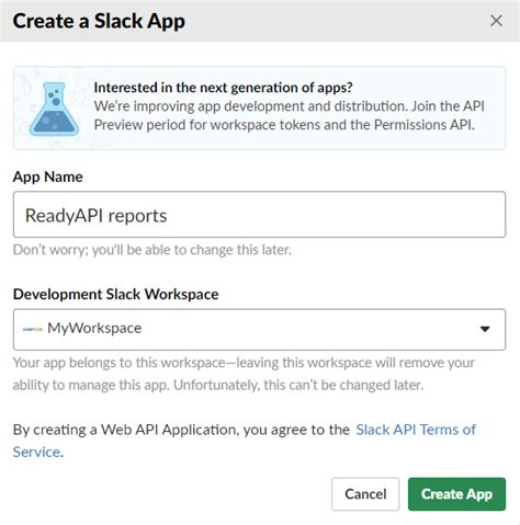 slack integration readyapi documentation