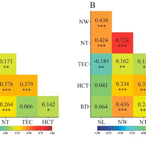 Comparison Of Pearsons A And Spearmans B Correlation Coefficients Download Scientific