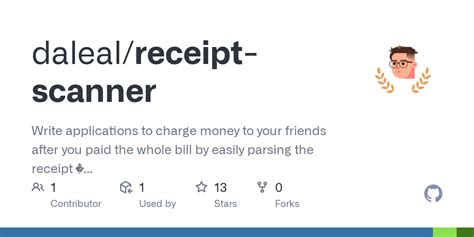 Github Dalealreceipt Scanner Write Applications To Charge Money To