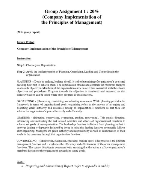group assignment 1 guidelines pdf goal leadership
