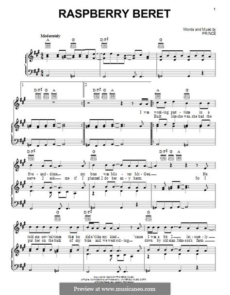 Raspberry Beret By Prince Sheet Music On Musicaneo Download Sheet