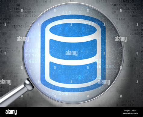 database concept database with optical glass on digital background